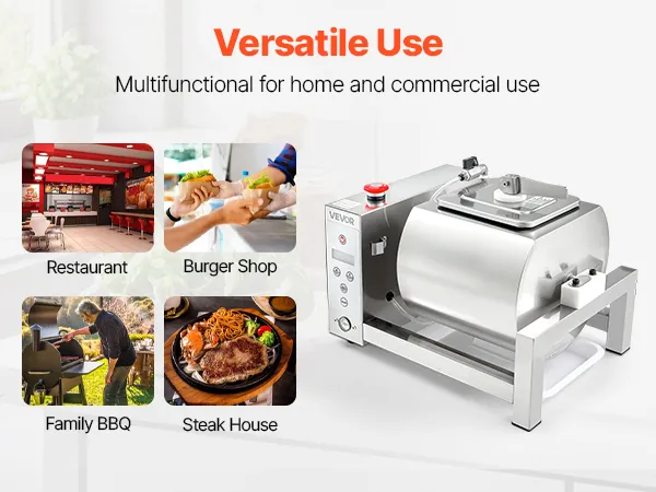 VEVOR Meat Tumbler Marinator, 10L Vacuum Tumbler Marinating Machine ...