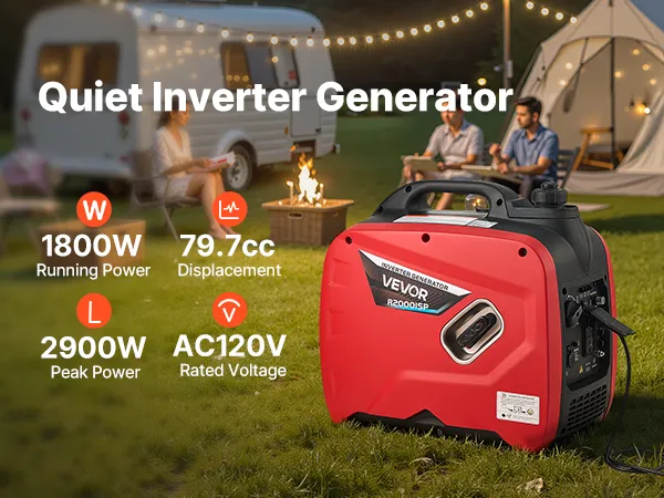 VEVOR Inverter Generator, 2900W Peak Watt Quiet Inverter Generator ...