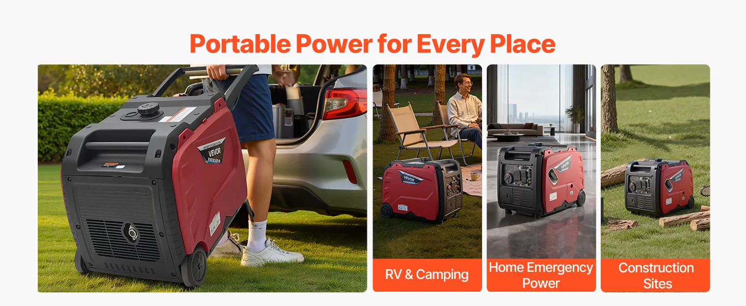 VEVOR Dual Fuel Inverter Generator – 4200W Peak, RV Ready