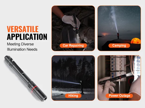 VEVOR 5.9 Inch Rechargeable Penlight, 300 lumens 3 Lighting Modes ...