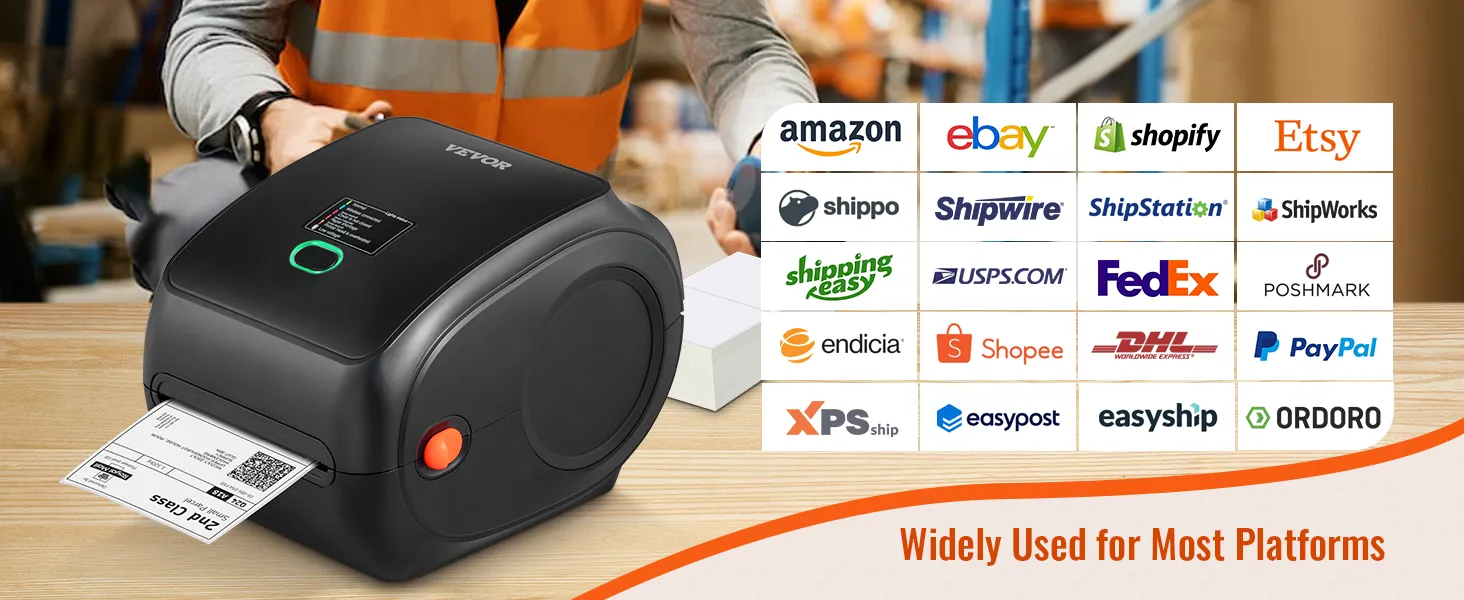 VEVOR Direct Bluetooth Thermal Label Printer HD(300DPI), All in One BT ...