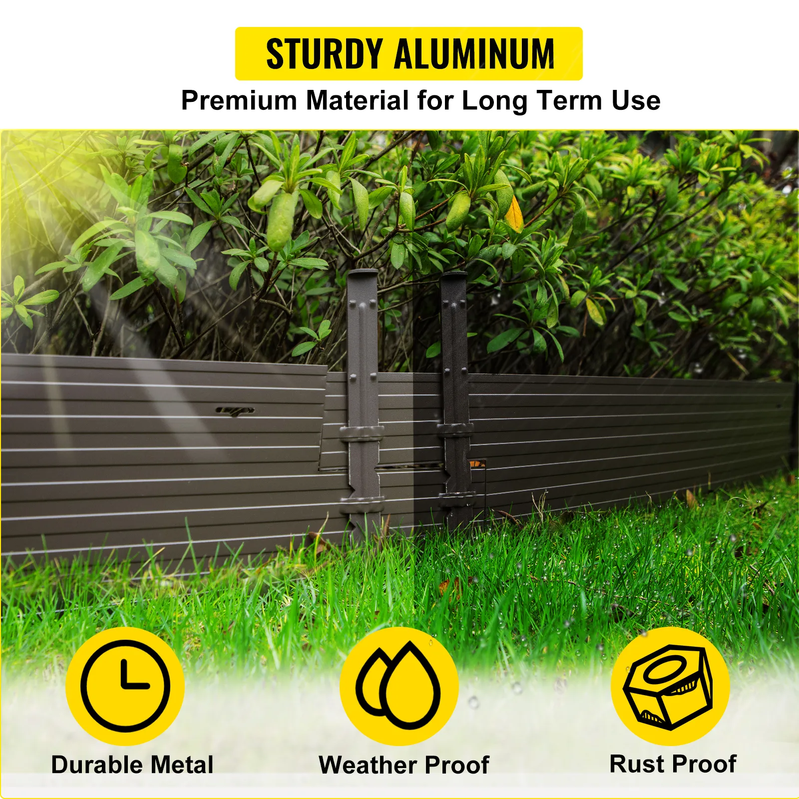 VEVOR Aluminum Landscape Edging, 24 PCS Metal Garden Edging, 78.7 ft ...