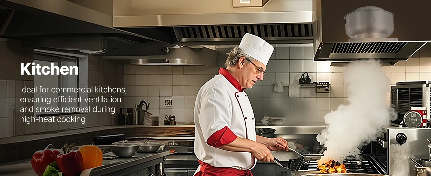 VEVOR Commercial Kitchen Exhaust Fan, 2200 CFM Restaurant Canopy Hood ...