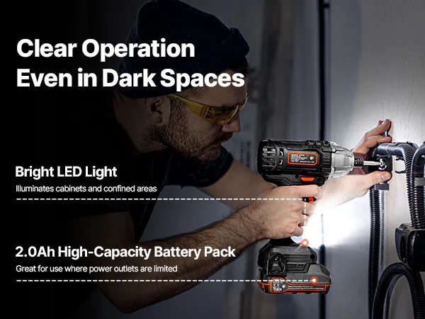 VEVOR Impact Driver, 1/4 Inch, 2800 RPM Max Speed, 20 V Powerful Motor ...
