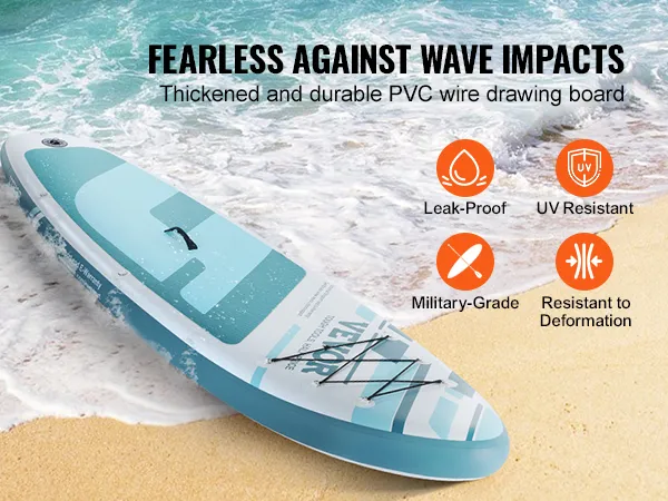 VEVOR Inflatable Stand Up Paddle Board, 10' x 33" x 6" Wide SUP ...