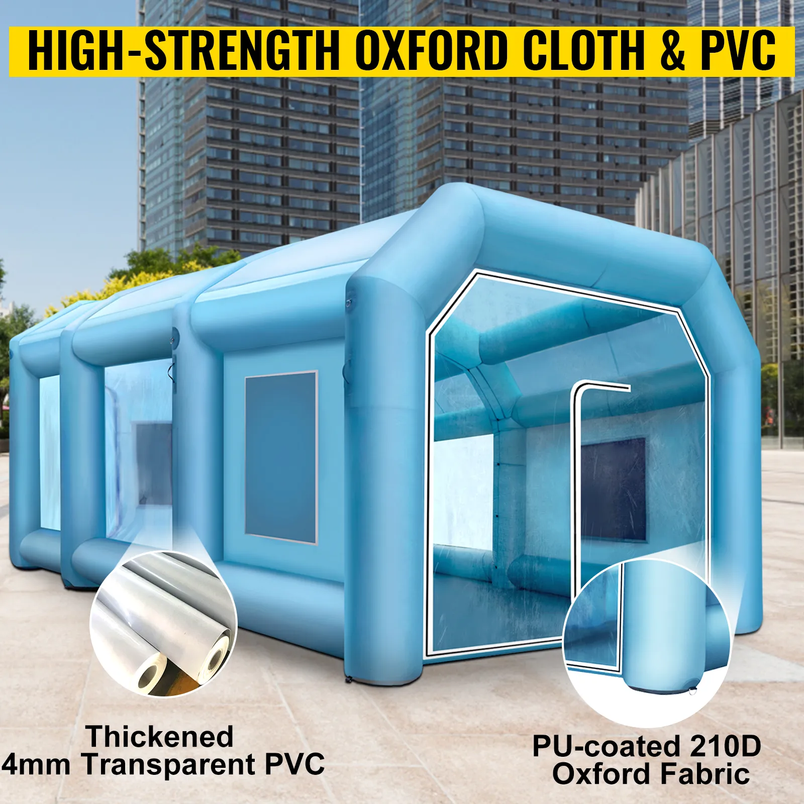 VEVOR 33x16.4x11.5ft Inflatable Spray Booth Car Paint Booth Tent with 2 ...