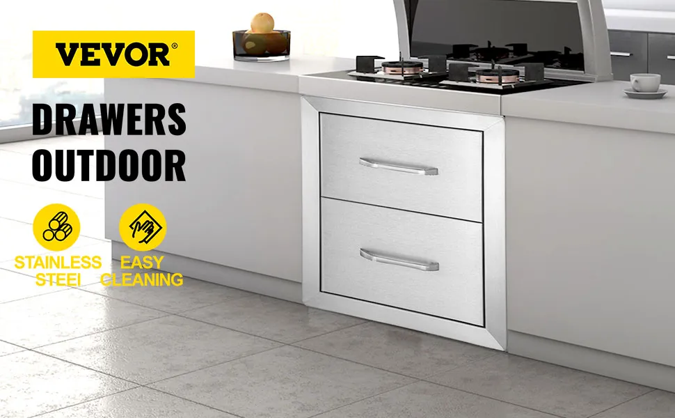 Vevor Stainless Steel Outdoor Kitchen Drawers Outdoor 14 X 21 X 21 In ...