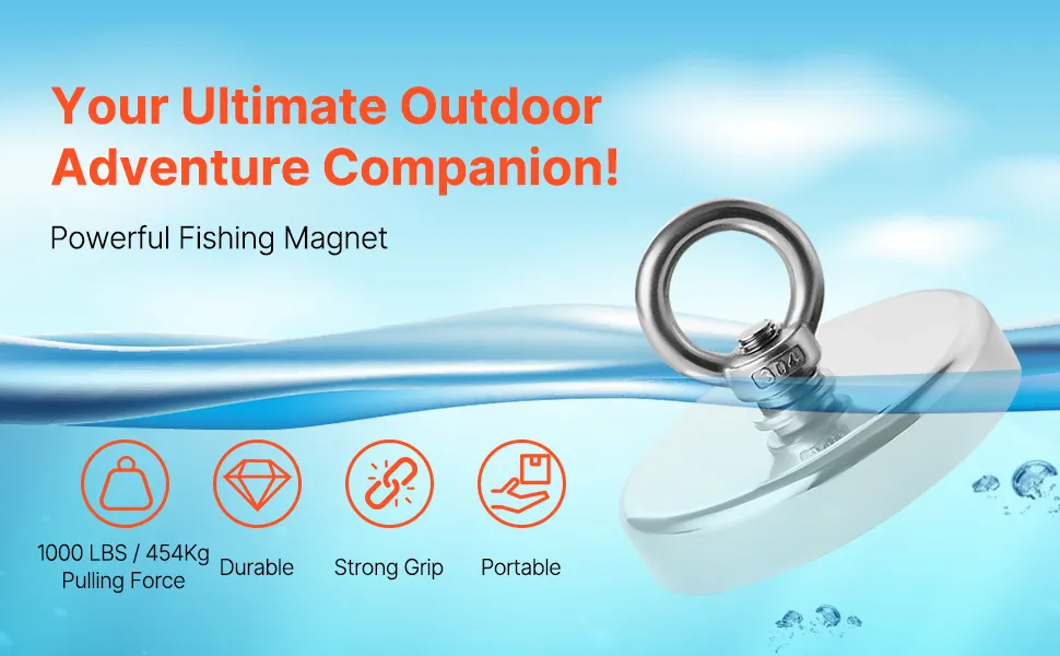 Fishing Magnet Super Strong Heavy Duty Rare Earth Neodymium Pull Force ...