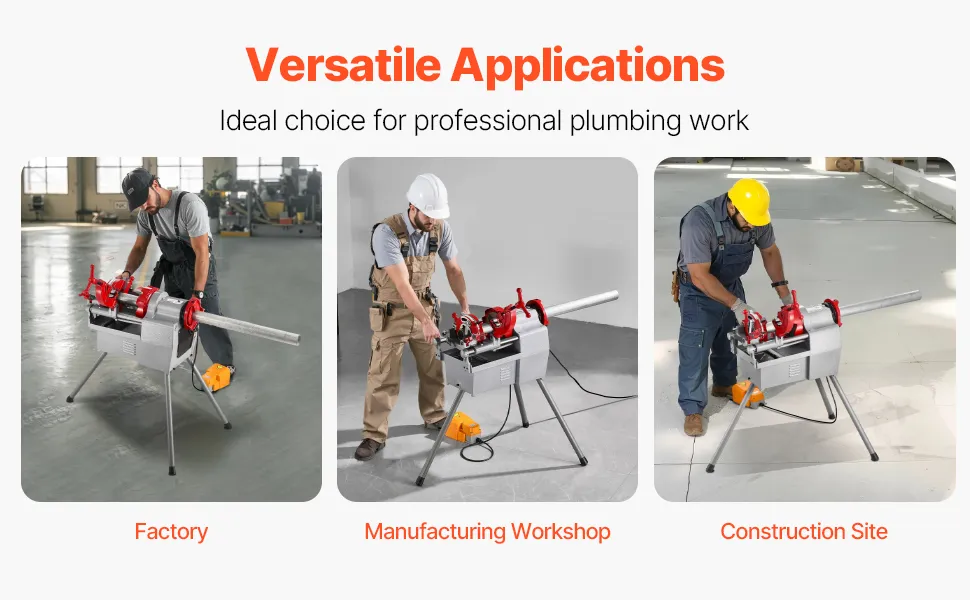 VEVOR Electric Pipe Threader Machine, 750W 28RPM Threading Cutting ...