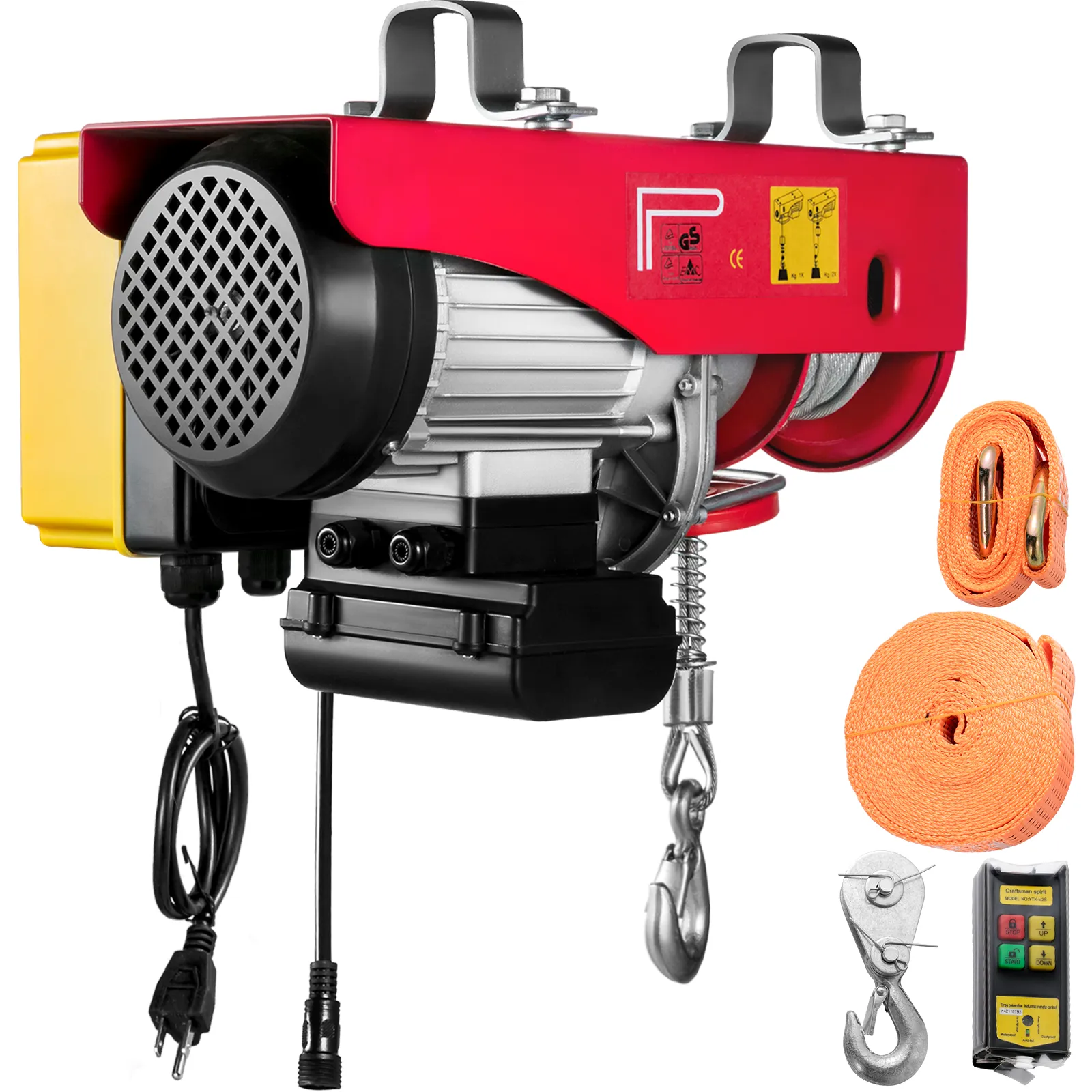 VEVOR 1100LBS Electric Hoist with Wireless Remote Control & Single ...