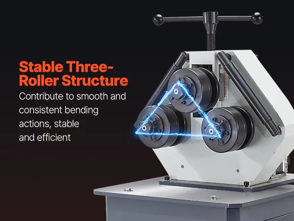 VEVOR 3 Roll Tube Bender – 750W Electric, 180° Machine, 180°