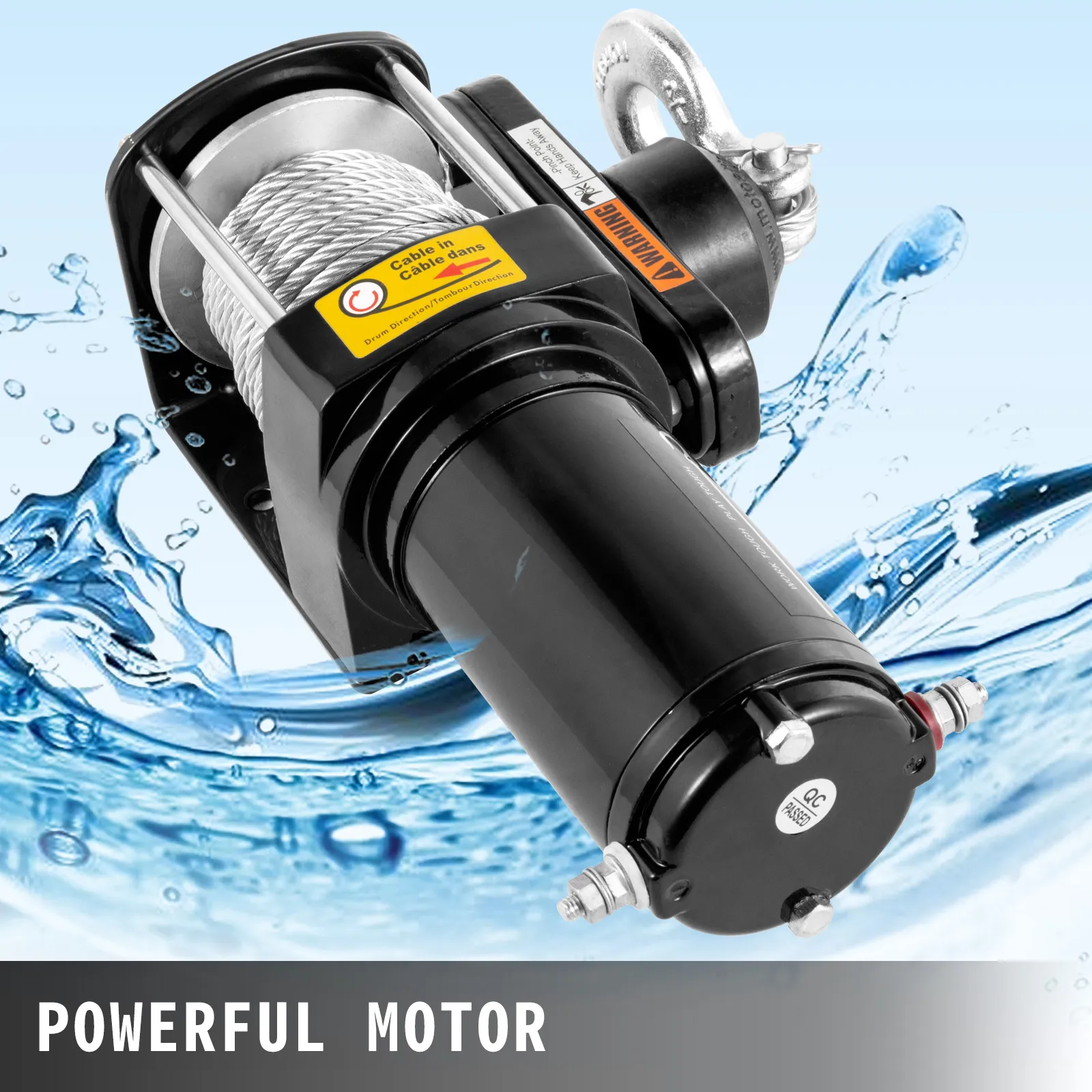 VEVOR Truck Winch 3,000LBS Electric Winch 10m Steel Cable 12V Power ...