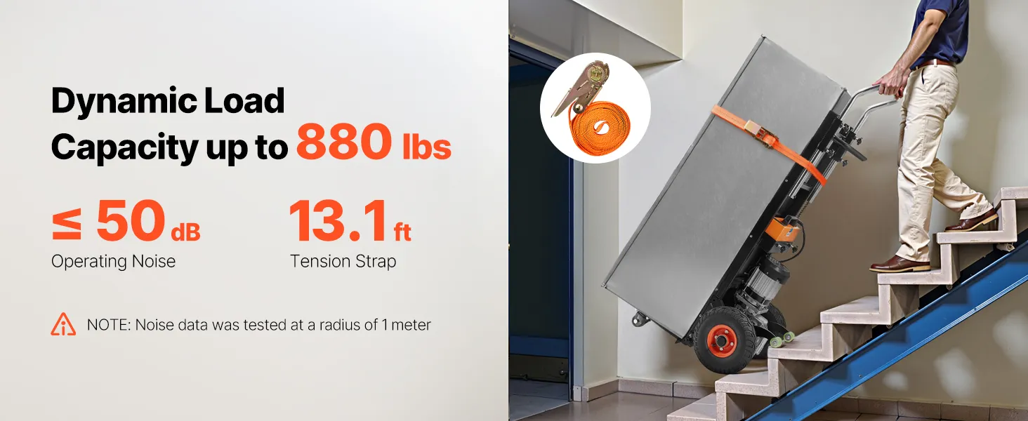 VEVOR Electric Stair Climber Hand Truck: 880lbs,157.5’’ Rope