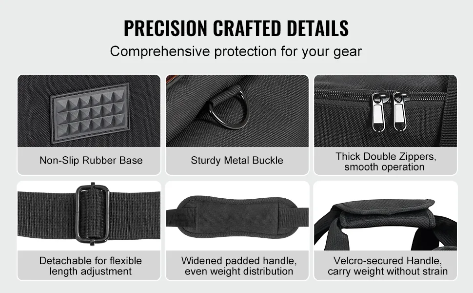 VEVOR DJ Cable File Bag, 1200D Oxford Fabric, DJ Gig Bag with 9 ...