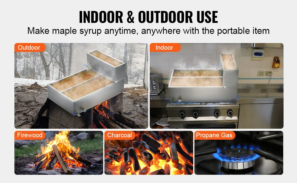 VEVOR Maple Syrup Evaporator Pan, 35 Gallon, 509 Cups of 8.8oz Maple ...