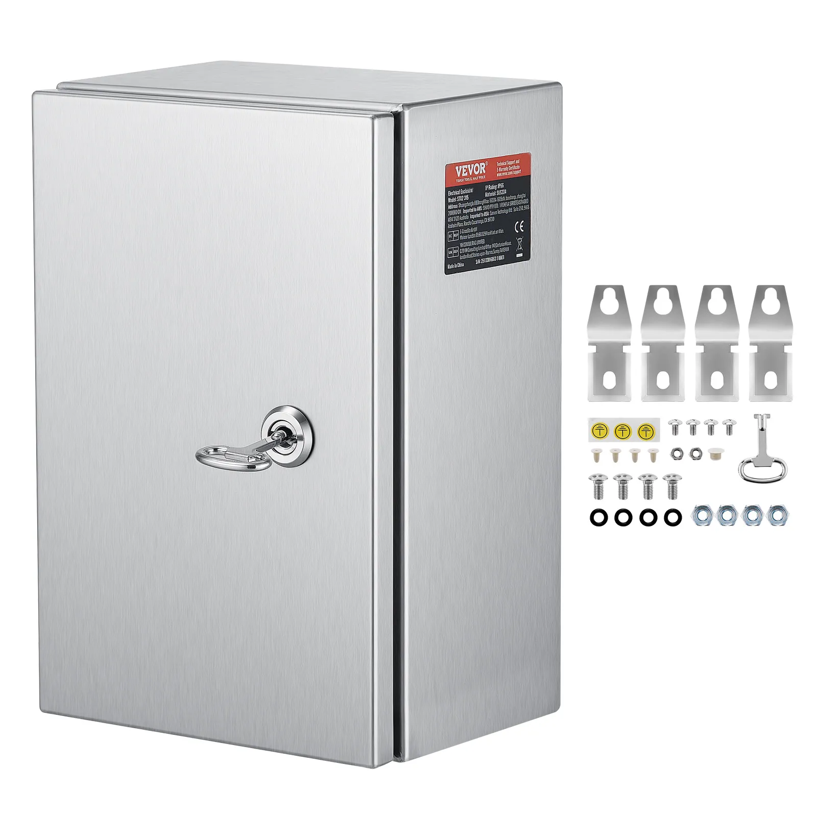 Caja de acero inoxidable VEVOR NEMA, caja eléctrica de acero NEMA 4X de 12 x 8 x 6'', IP66 a ...