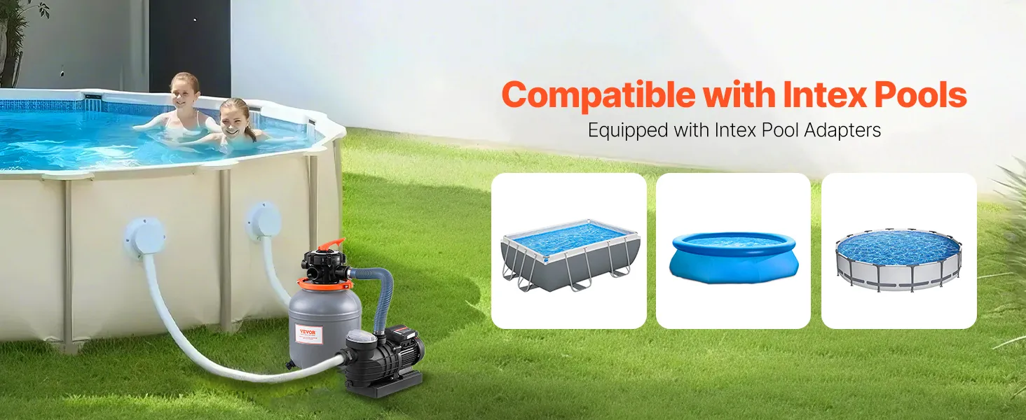 VEVOR Sand Filter Pump for Above Ground Pool, 12 in, 3000 GPH, 1/2 HP ...