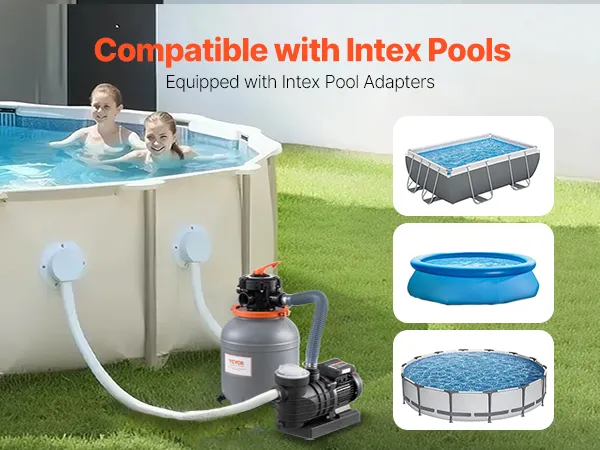 VEVOR Sand Filter Pump for Above Ground Pool, 12 in, 2650 GPH, 1/3 HP ...