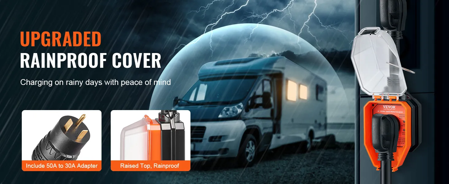 VEVOR RV Surge Protector, 50 Amp, 4800 Joules RV Voltage Protector ...