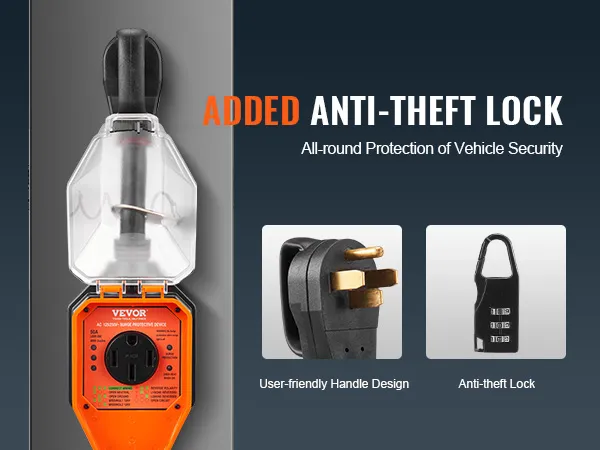 VEVOR RV Surge Protector, 50 Amp, 4800 Joules RV Voltage Protector Monitor Circuit Analyzer ...