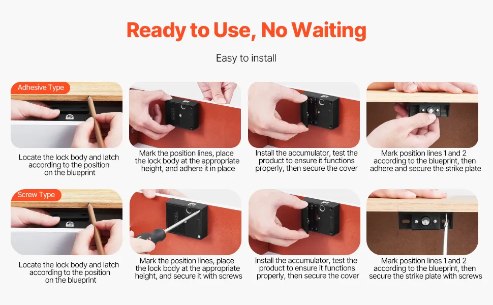 VEVOR Smart Cabinet Lock – 4-in-1 Bluetooth, RFID, NFC