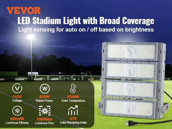 VEVOR LED Stadium Light 400W 35000LM LED Flood Light 6500K Daylight ...