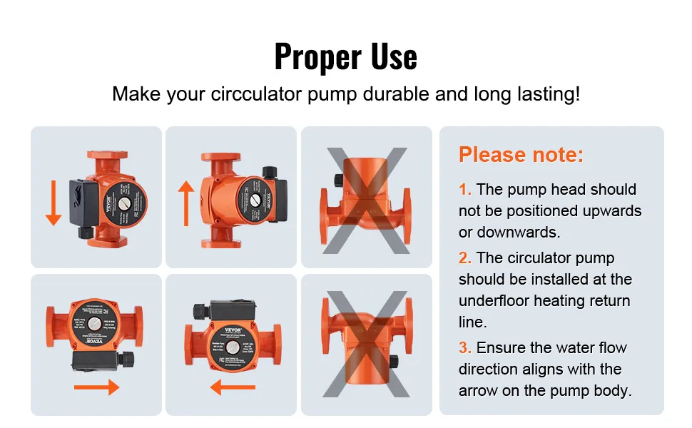 VEVOR Water Heater Circulation Pump— 3-speeds and Efficient