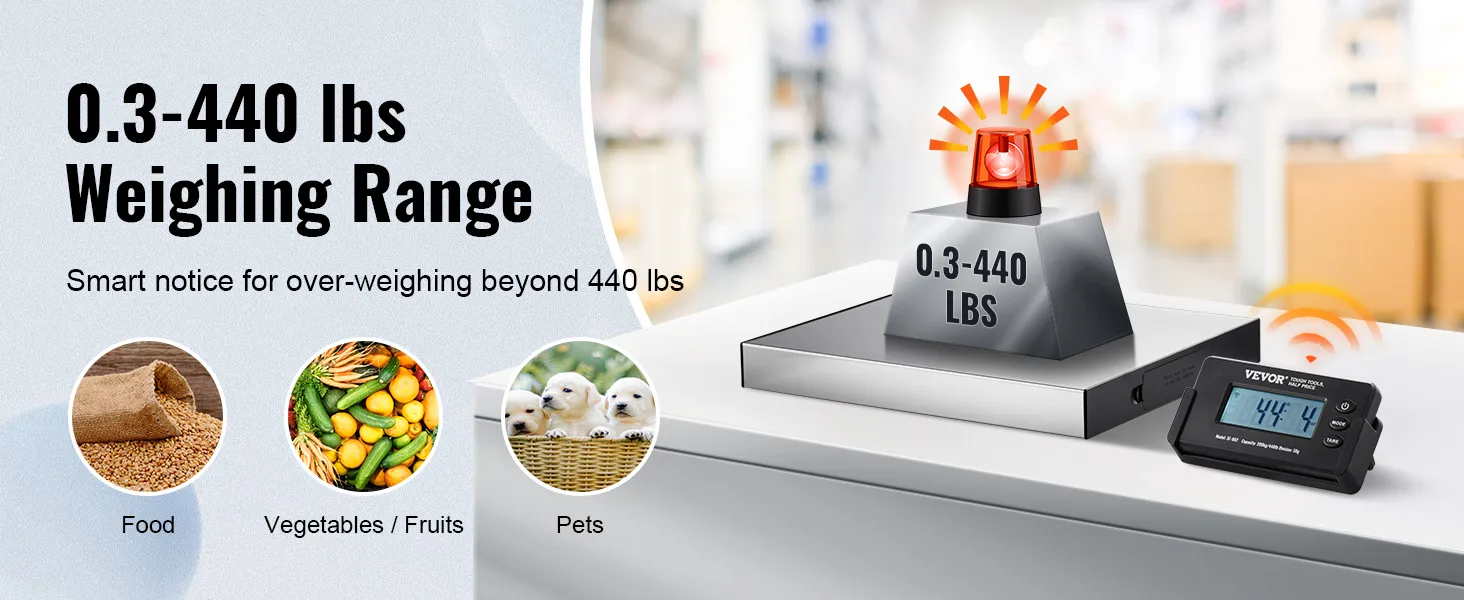 VEVOR Digital Shipping Scale, 49 ft Wireless Control, 440 lbs x 1.7 oz ...