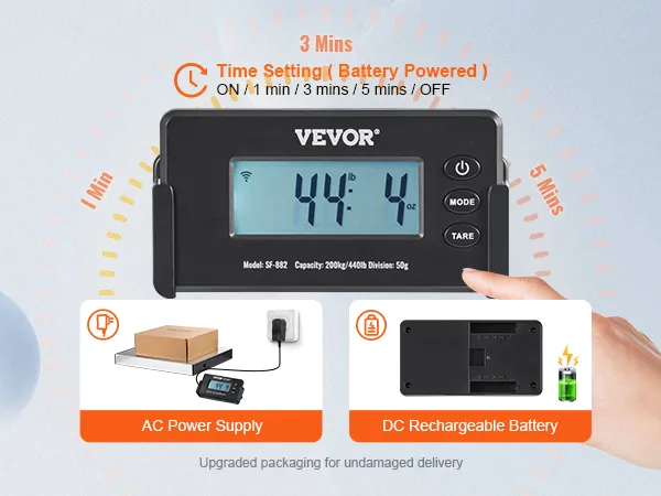 VEVOR Digital Shipping Scale, 49 ft Wireless Control, 440 lbs x 1.7 oz ...