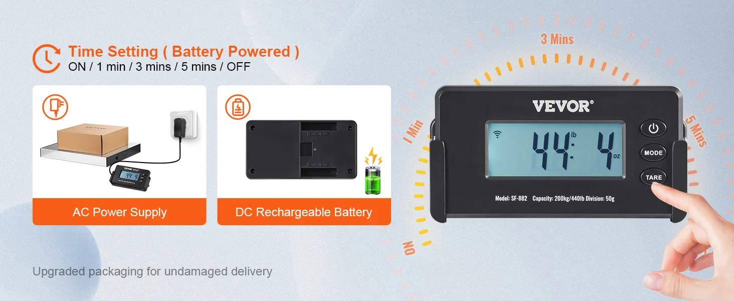 VEVOR Digital Shipping Scale, 49 ft Wireless Control, 440 lbs x 1.7 oz ...