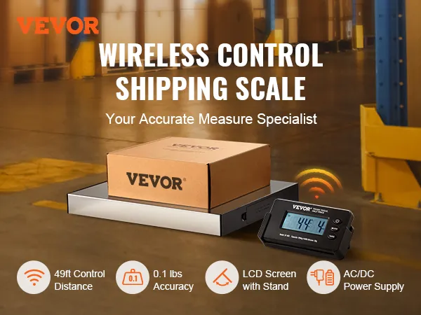 VEVOR Digital Shipping Scale, 49 ft Wireless Control, 440 lbs x 1.7 oz ...