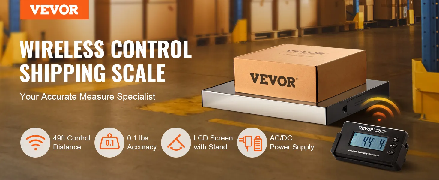 VEVOR Digital Shipping Scale, 49 ft Wireless Control, 440 lbs x 1.7 oz ...