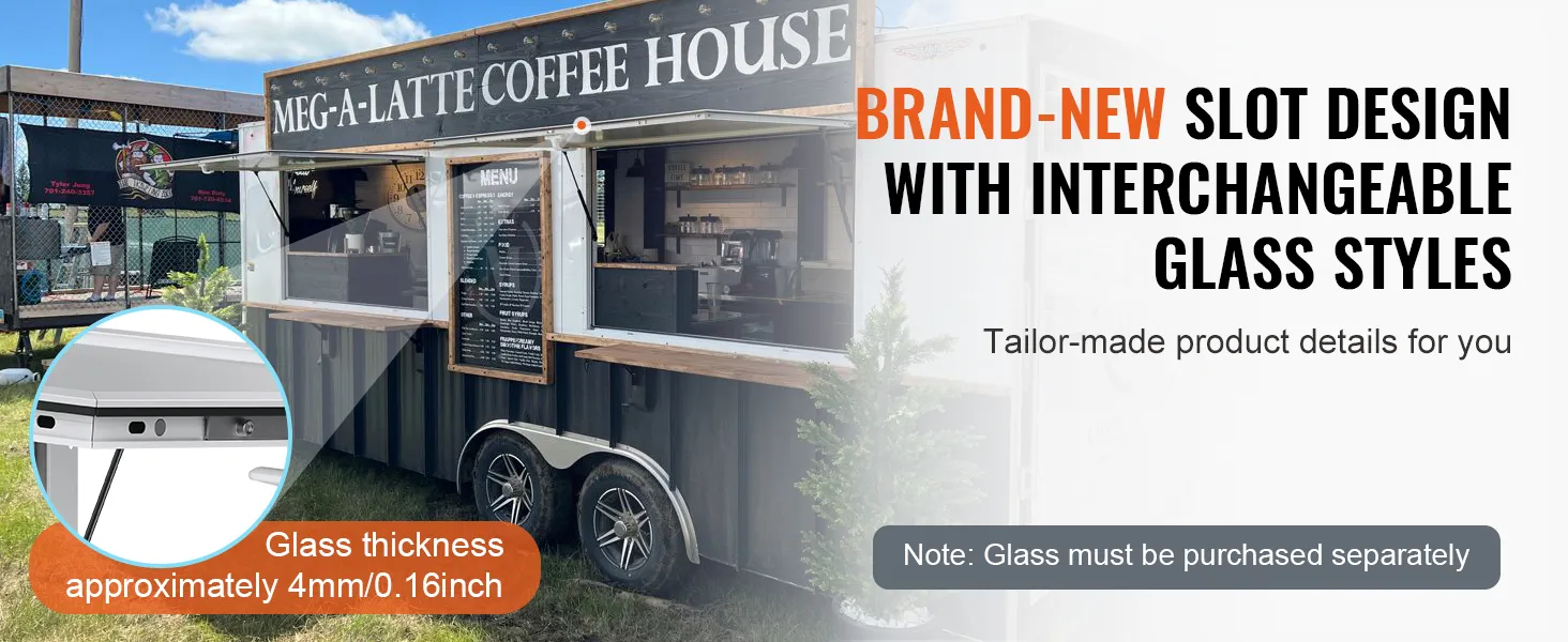 VEVOR Concession Window 72"x48", Aluminum Alloy Food Truck Service ...