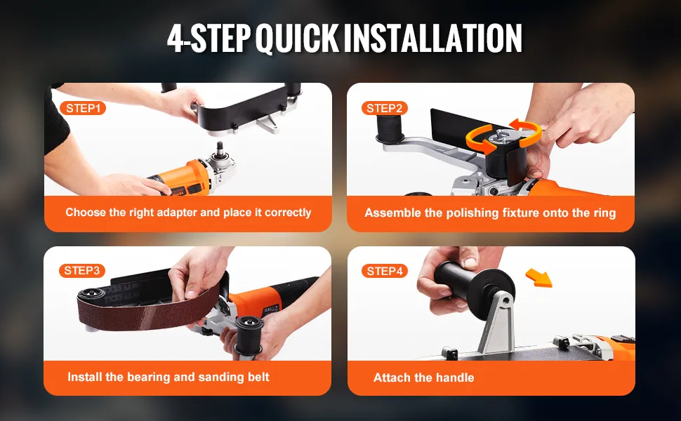 VEVOR Pipe Tube Polisher Sander, 1000W Pipe Belt Sander with 6 Variable ...