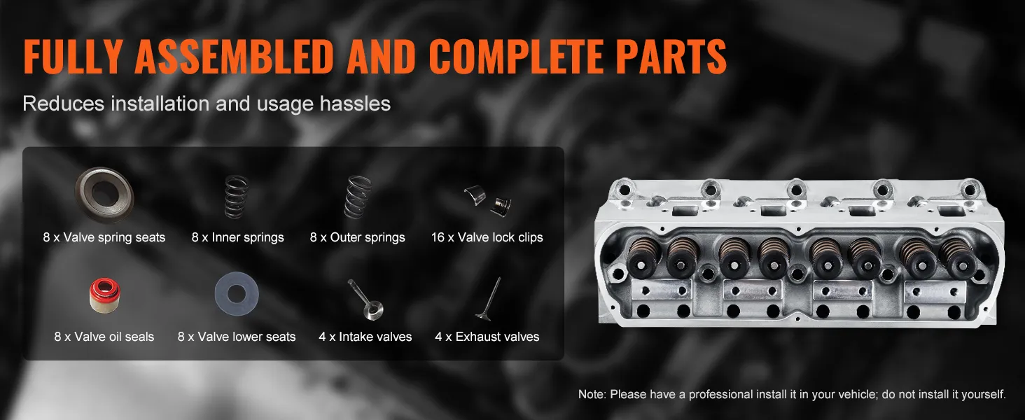 VEVOR Engine Cylinder Head Assembly Replacement, Aluminum Engine ...