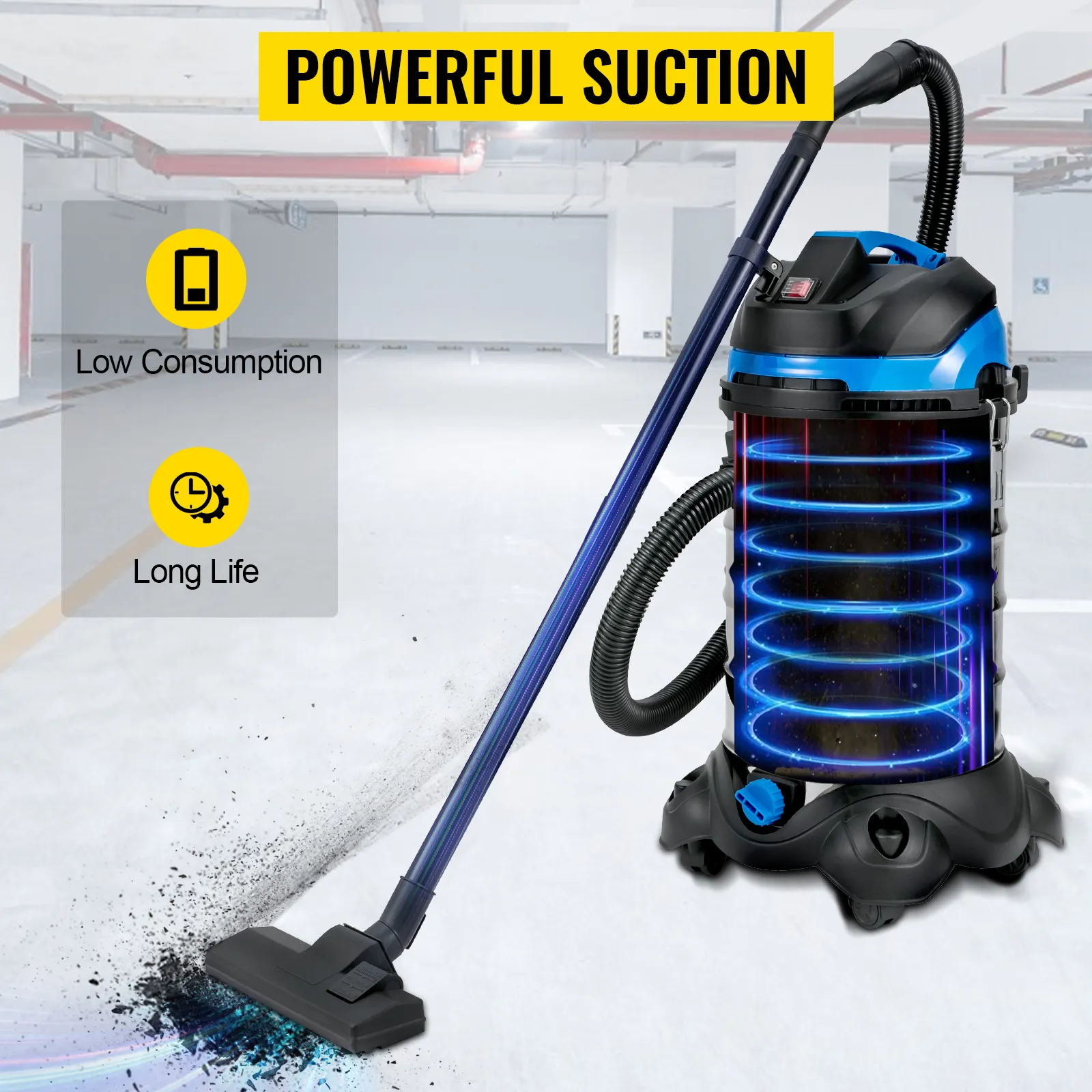 VEVOR Dust Extractor, 8 Gallon Wet & Dry HEPA Filter, Automatic Dust ...