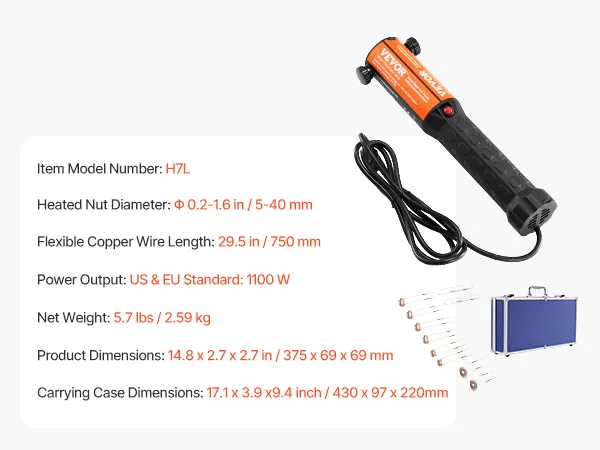 VEVOR Magnetic Induction Heater Kit, 1000w 110V Portable Hand-held ...