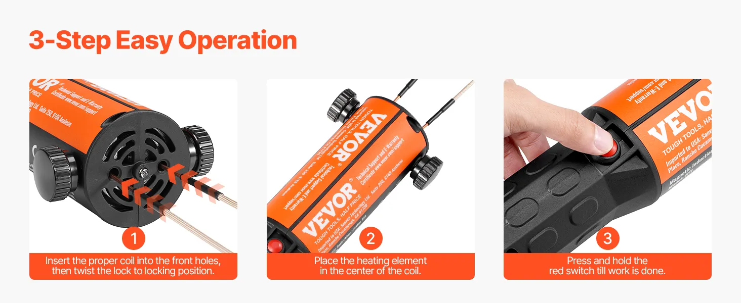 VEVOR Magnetic Induction Heater Kit, 1000w 110V Portable Hand-held ...