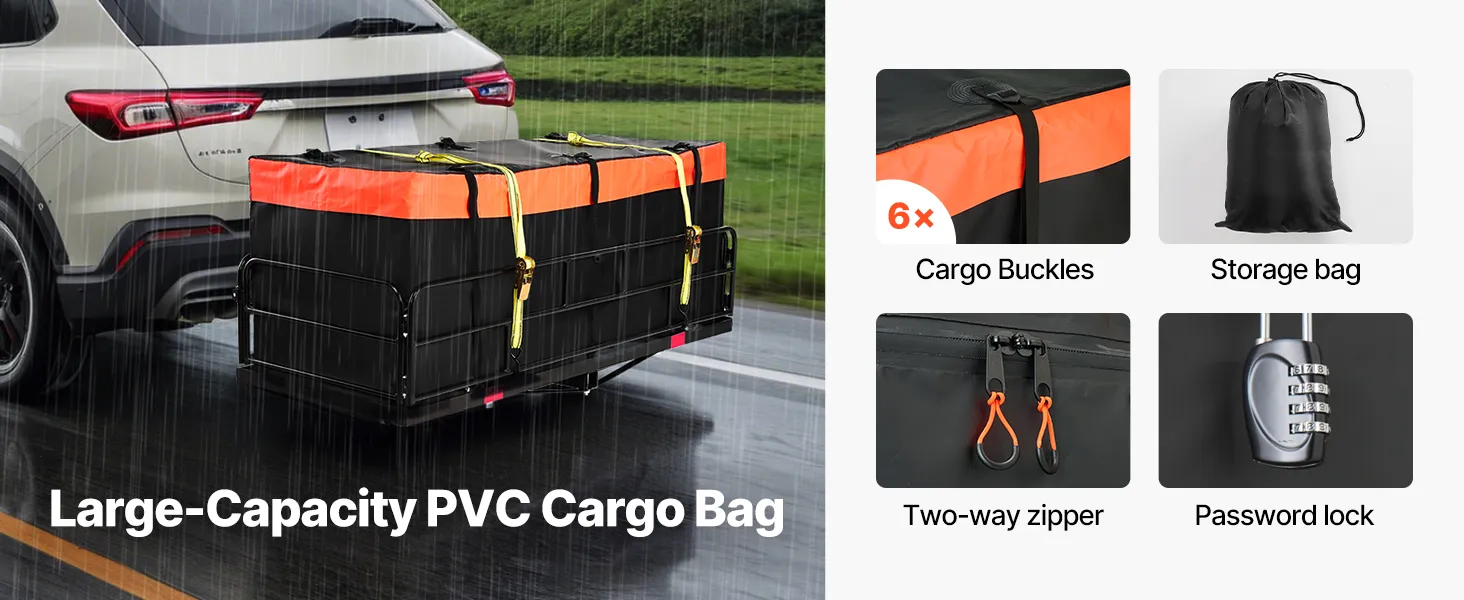 VEVOR 60" x 24" x 14", Hitch Cargo Carrier, 500 lbs Capacity Hitch ...