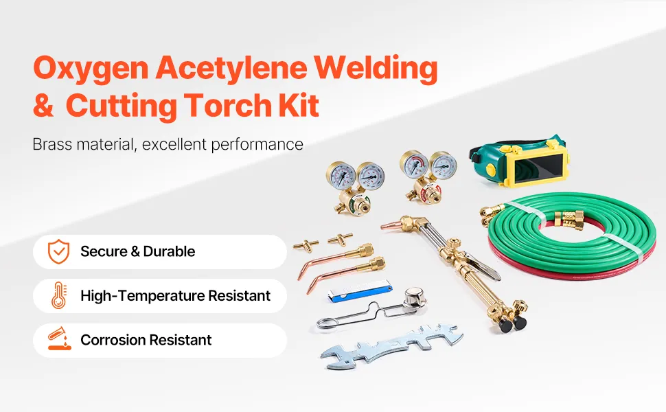 VEVOR Oxygen Acetylene Torch Kit, Gas Welding Cutting Torch Kit, 14PCS ...