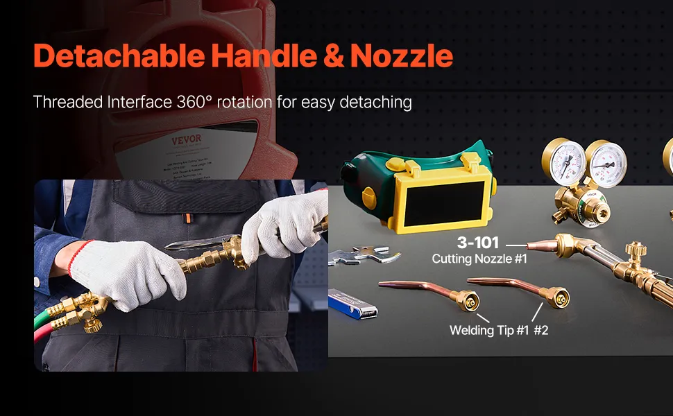 VEVOR Oxygen Acetylene Torch Kit, Gas Welding Cutting Torch Kit, 14PCS ...