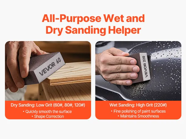 VEVOR Drywall Sanding Sponge - 4 pcs, 60/80/120/220 Grit