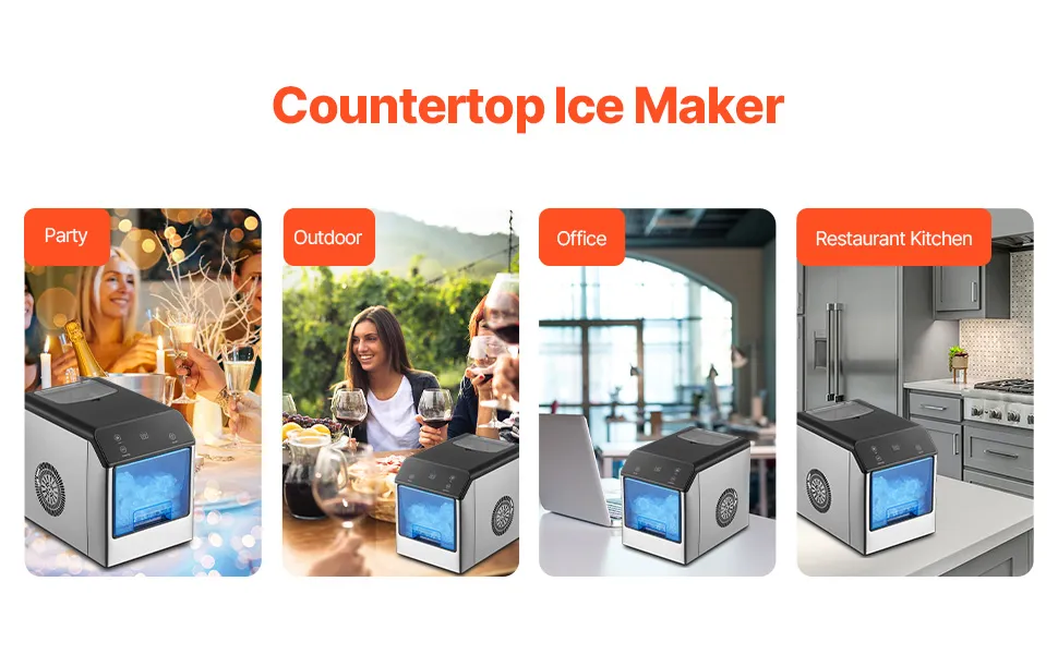 VEVOR Nugget Ice Maker, 33lbs/24H Pebble Ice Maker with Self Cleaning ...