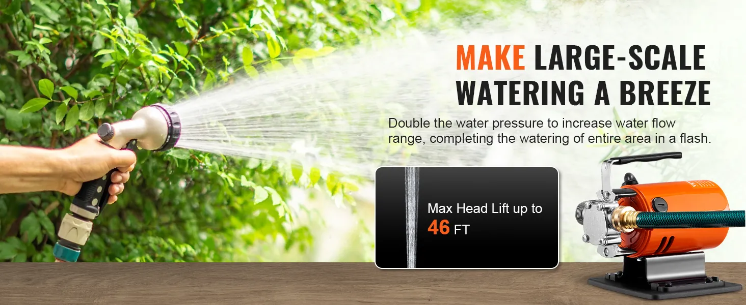 VEVOR Water Transfer Pump, 120V AC 360 GPH 1/10 HP, Portable Electric ...