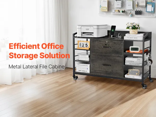 VEVOR 2 Drawers Metal File Cabinet, Lateral Filing Cabinet with Lock ...