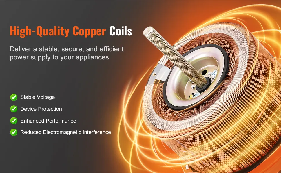 Vevor 1000va Auto Variable Voltage Transformer 7 69 Amp 110v Input 0 130v Output Ac Voltage