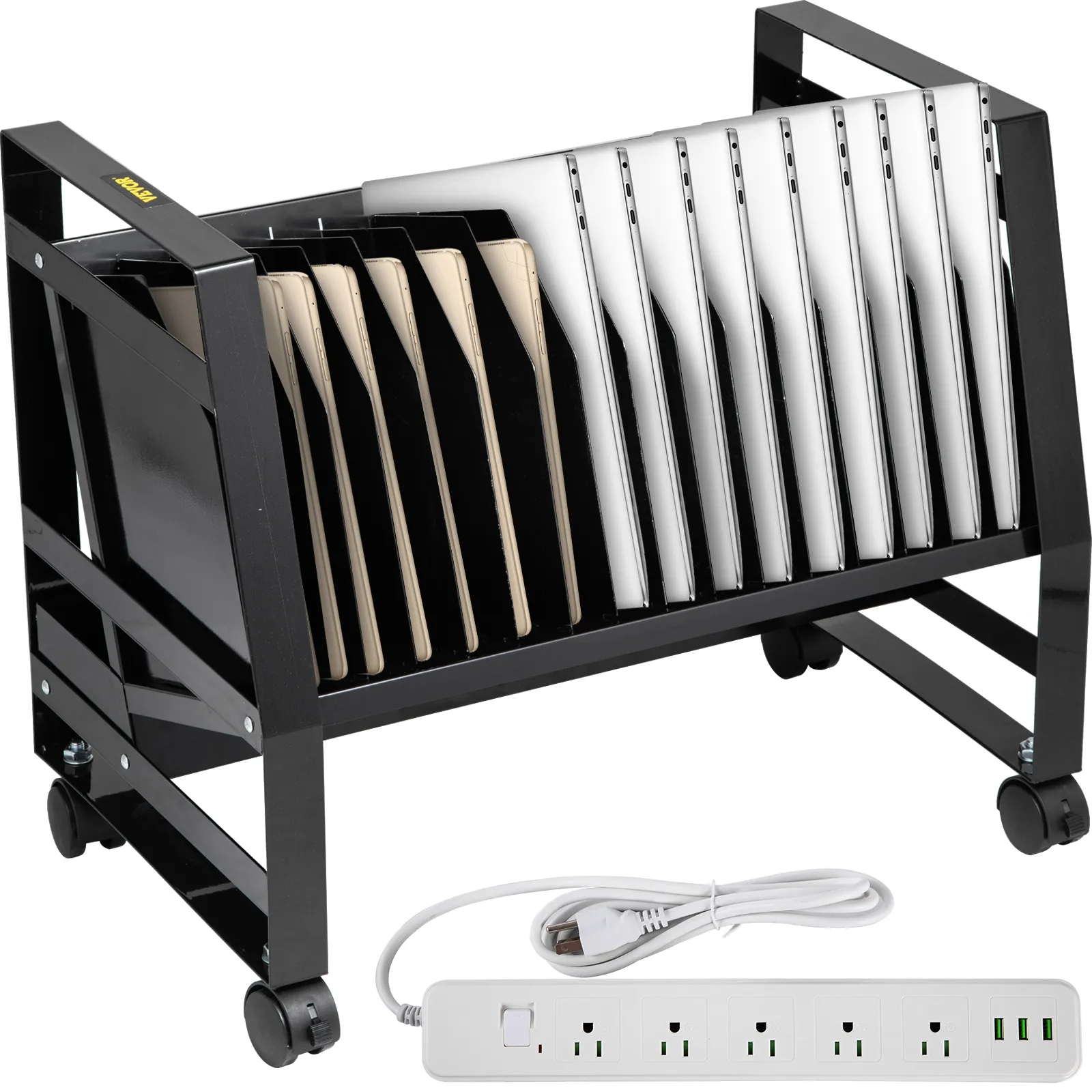 VEVOR Open Charging Cart, 16 Device, Charging Cabinet for Charge and ...
