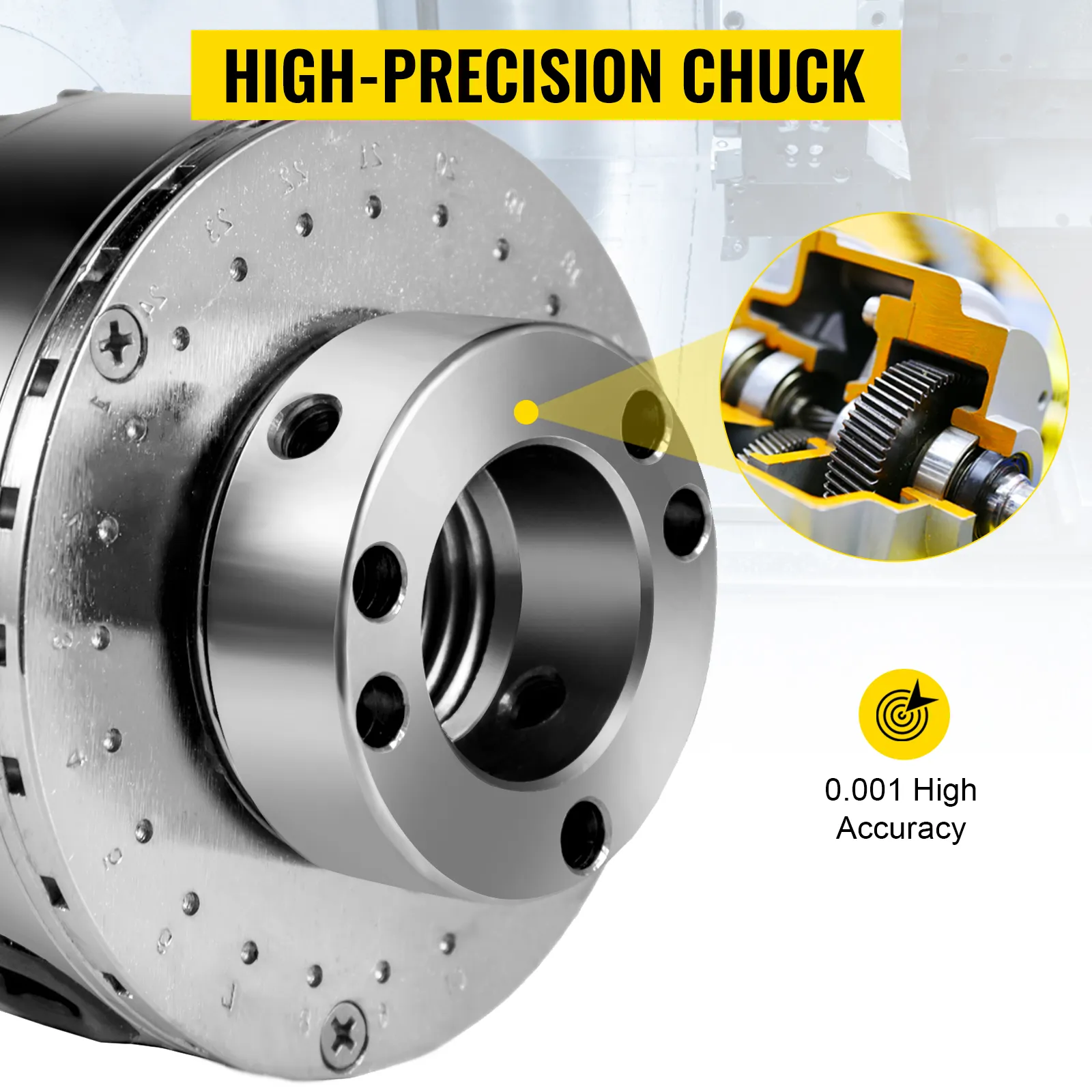 VEVOR Lathe Chuck 4-inch Woodturning Chuck 4 Jaws 1inch x 8TPI Thread Lathe Chucks Set Nova ...