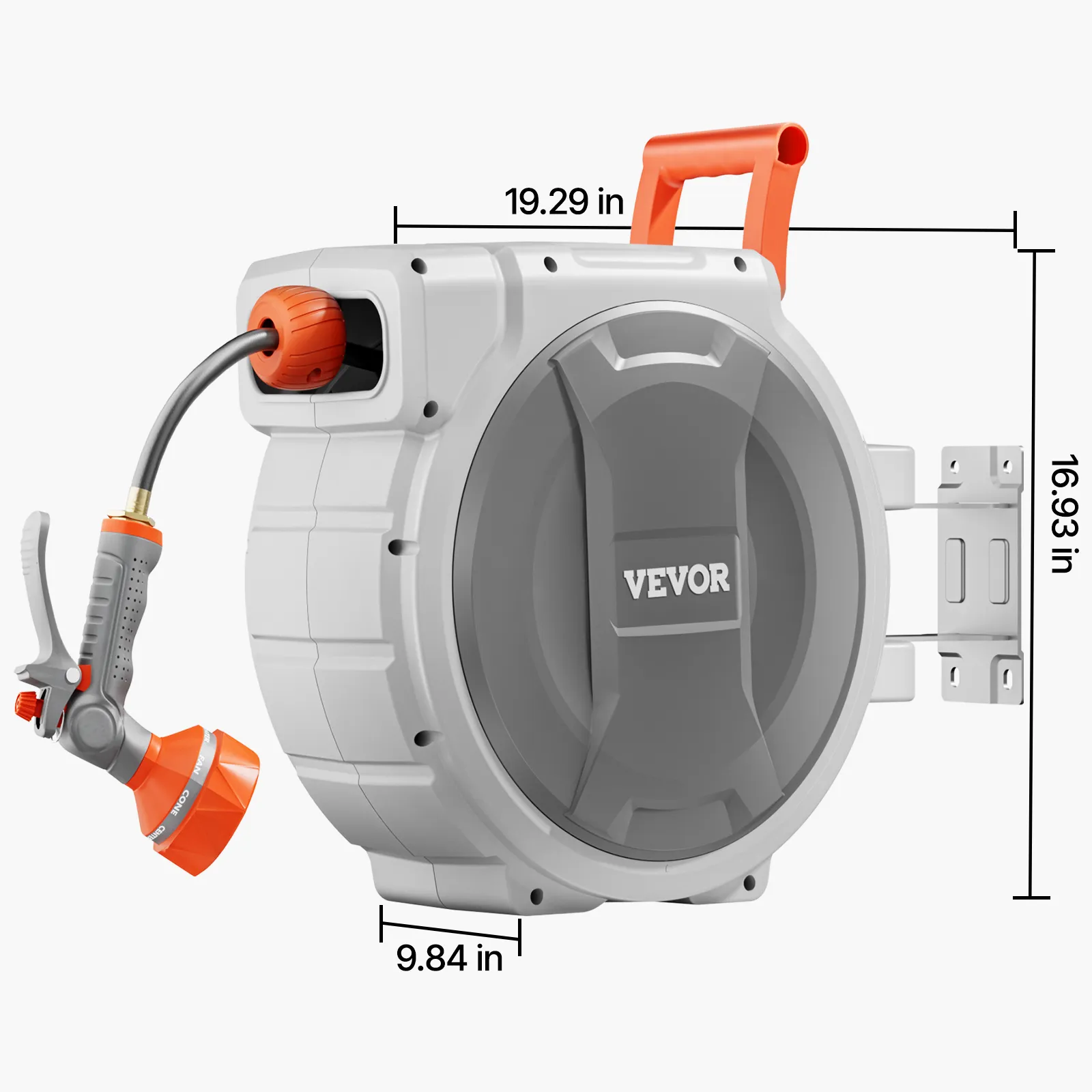 VEVOR Retractable Garden Hose Reel, 5/8 Inch x 100 ft Wall Mounted Hose ...