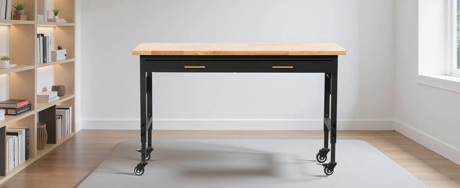 VEVOR Workbench with Rollers – 60" Adjustable Table